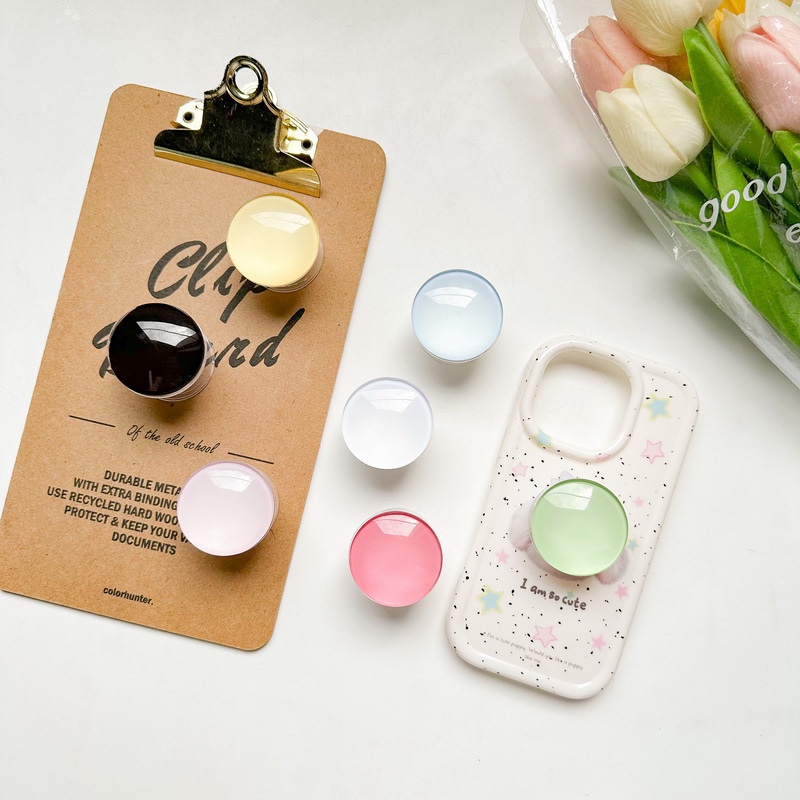 Glass Round Plain Color Phone Grips Griptok Bracket Plain Phone Holder ...