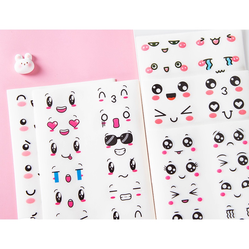 [10 Sheet/Bag] Transparent Expression Stickers Children's Waterproof ...