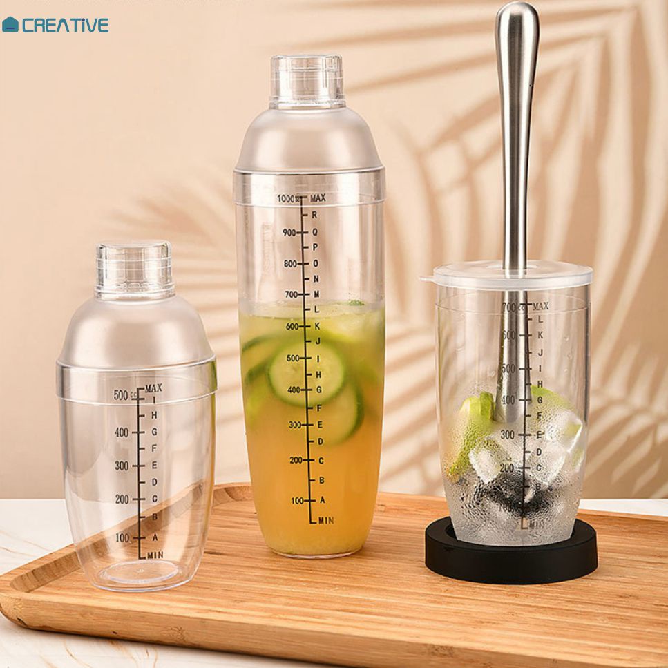 ⚡IN STOCK⚡ 350/530/700/1000ml Plastic Shaker Cup Hand Shake Drink ...