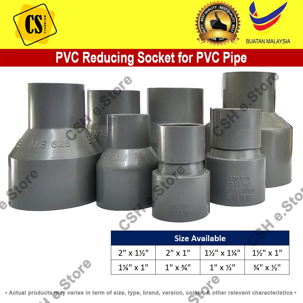 PVC Reducing Socket PVC Pipe Fitting Reducer Socket 2 inch 1 1/2 inch 1 1/4 inch 3/4 inch 1/2 ...