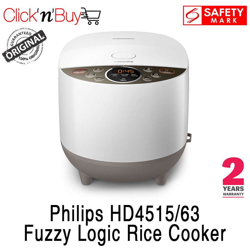 Philips HD4515 Fuzzy Logic Rice Cooker. 1.8L Capacity. Digital Display ...