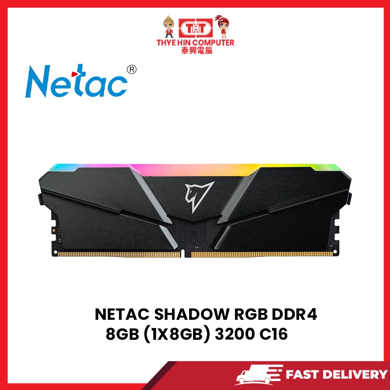 NETAC SHADOW RGB DDR4 8GB (1x8GB) 3200 C16 | Shopee Malaysia