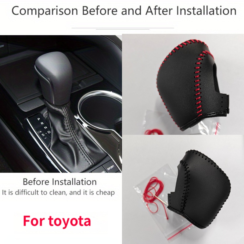 Toyota Leather Car Gear Shift Collars Fit For Toyota Corolla/Cross/Eighth-generation Camry ...
