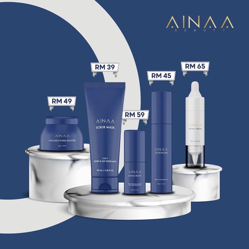 (Exp : 2025) AINAA Beauty Skincare (Serum,SunScreen,Moisturizer ...
