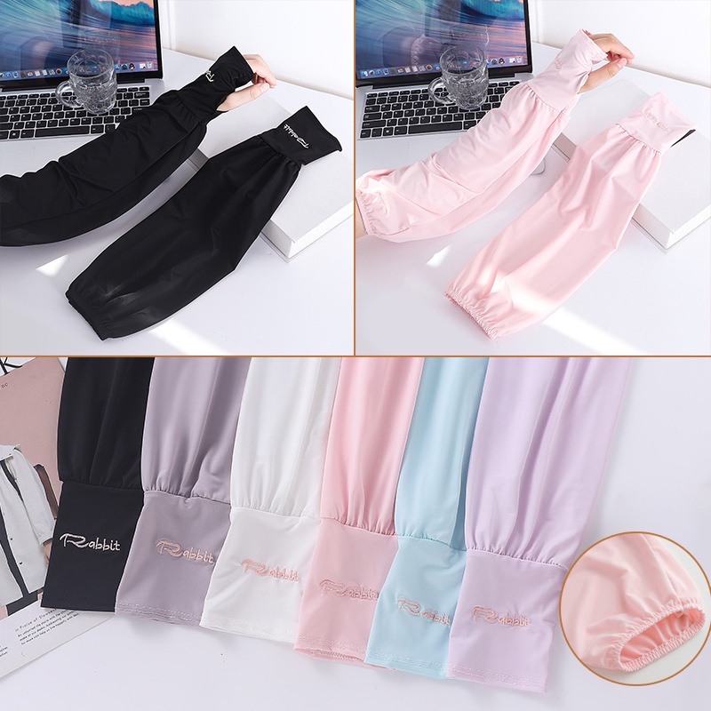 Cool Comfortable Ice Silk Sleeves Sun Protection Arm Guards Summer ...