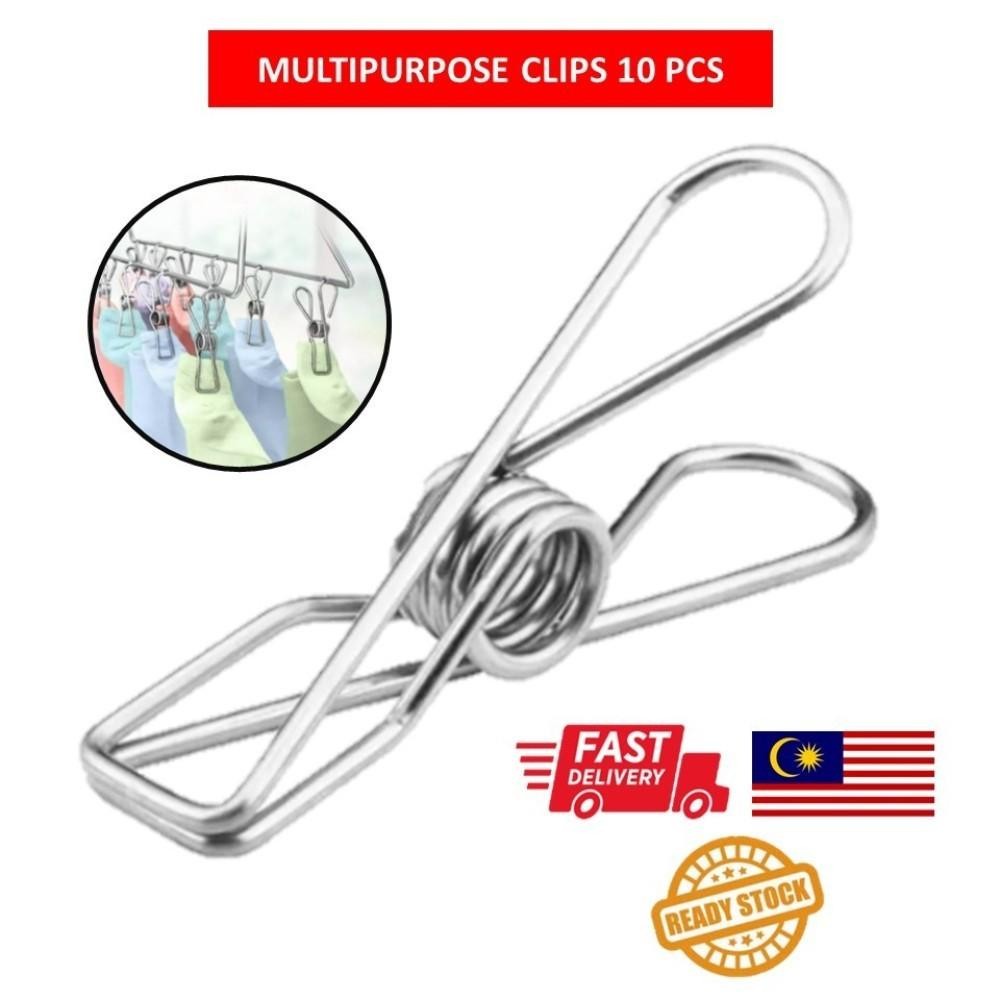 Multipurpose Clip 10 Clips Stainless Steel Cloth Pegs Metal Clip ...