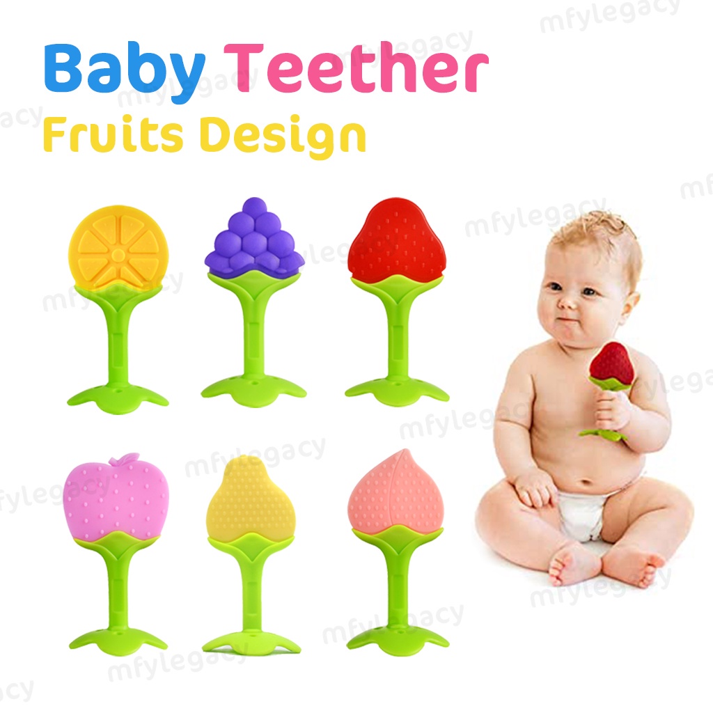 🎀READY STOCK🎀 Baby Teether Fruit Silicone Soft & Comfortable Free BPA ...