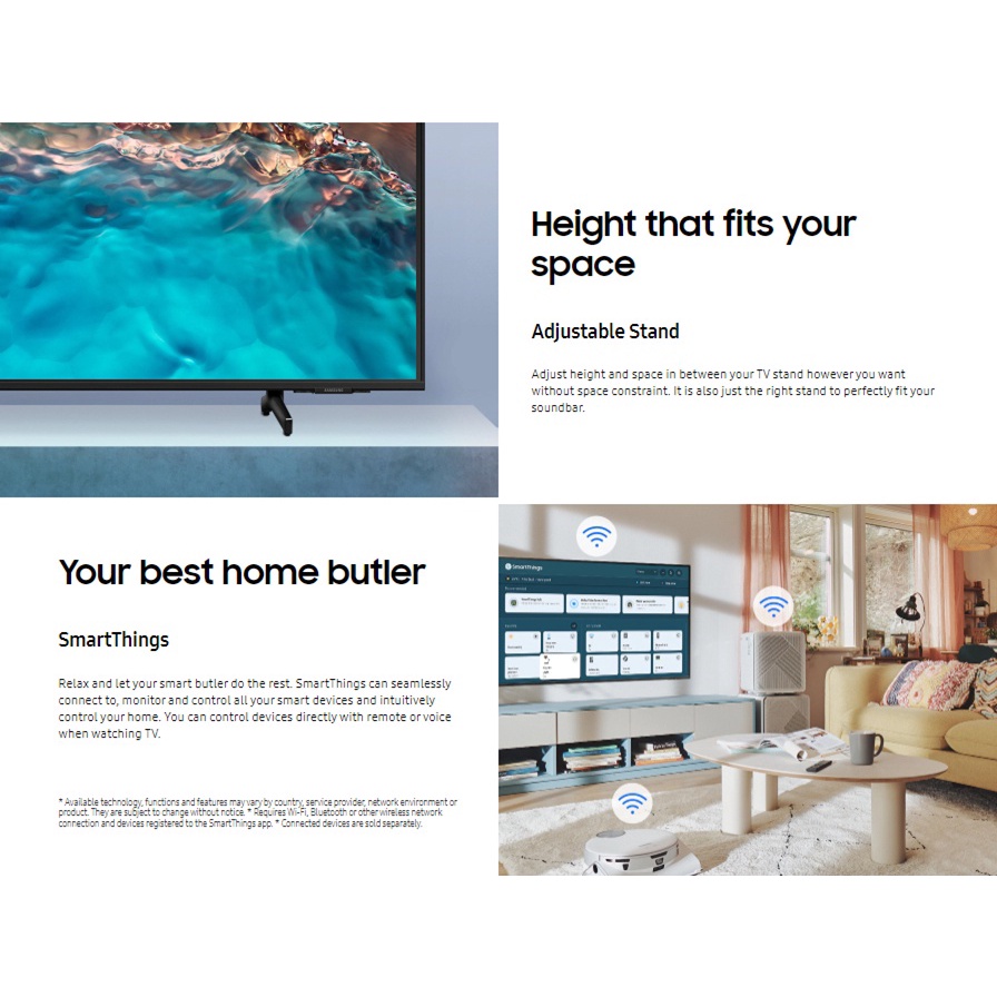 Samsung BU8500 4K UHD Smart TV Dynamic Crystal Colour AirSlim Smart Hub SmartThings (50 ...