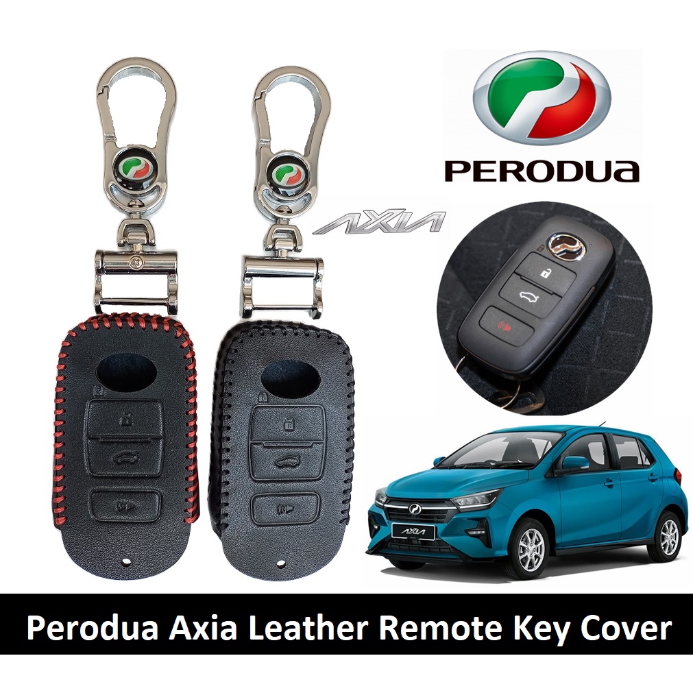 Perodua Axia 2023 2024 Leather Car Key Cover Remote key Cover | Shopee ...