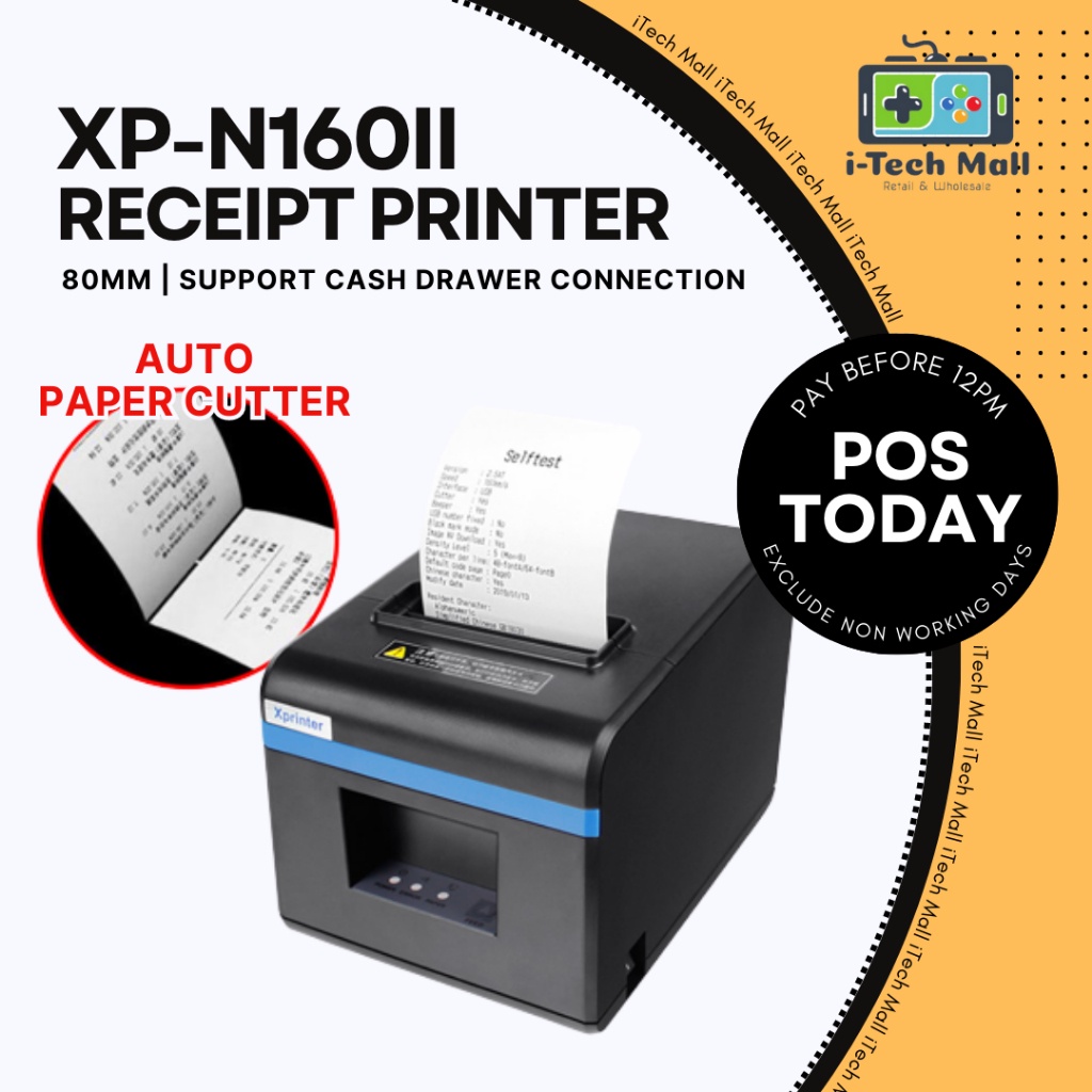 Xprinter XP-N160II Receipt Printer Cashier Machine POS System Mesin ...