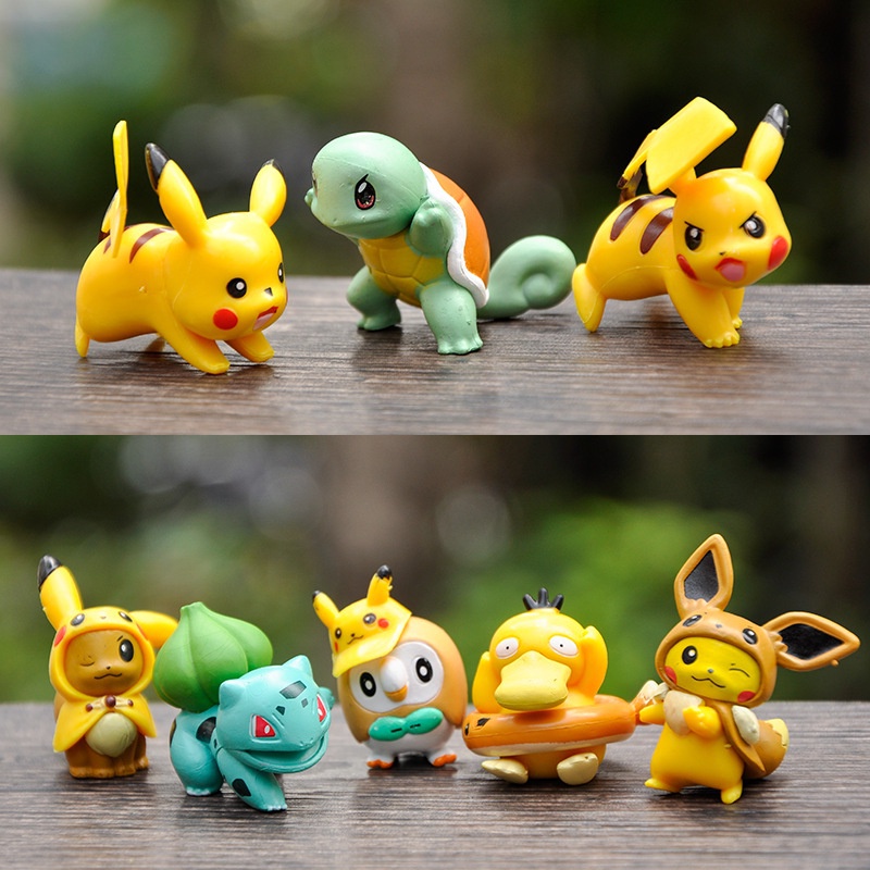 8pcs pokemon figure toy pvc pikachu psyduck bulbasaur mini doll cake ...