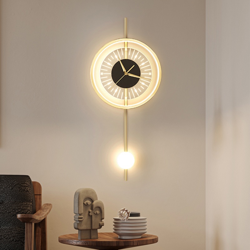 Modern LED Wall Lamp Wall Light With Clock Function Living Room Bedroom ...