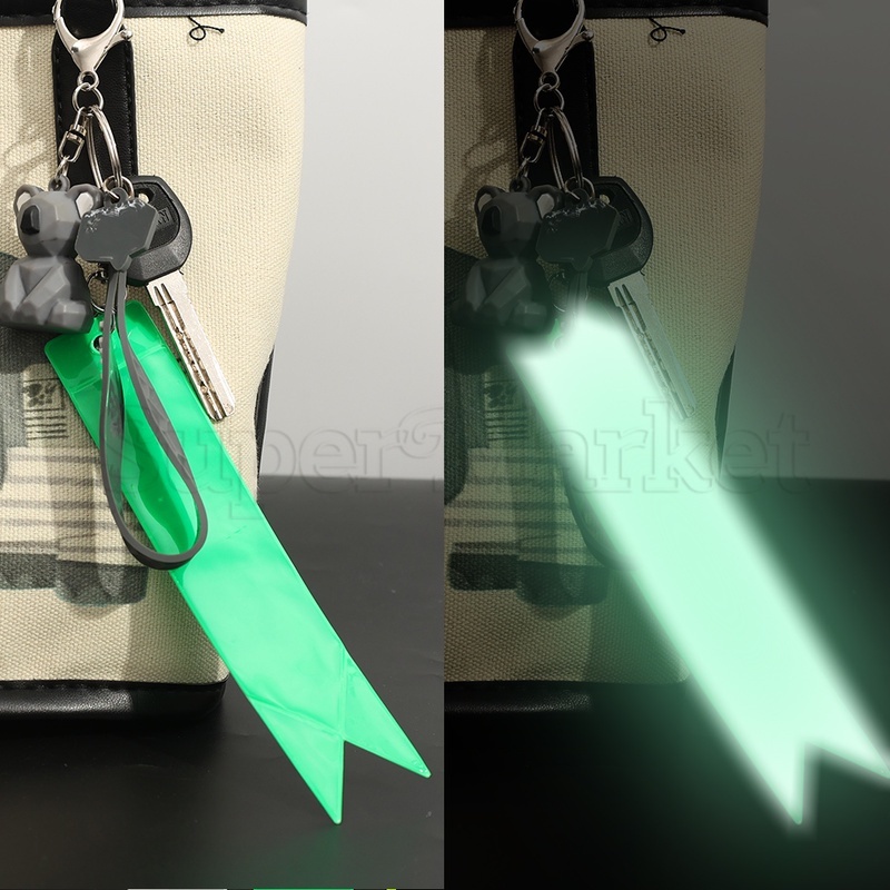 PVC Night Reflective Warning Strip Keychain / Double-sided Waterproof ...