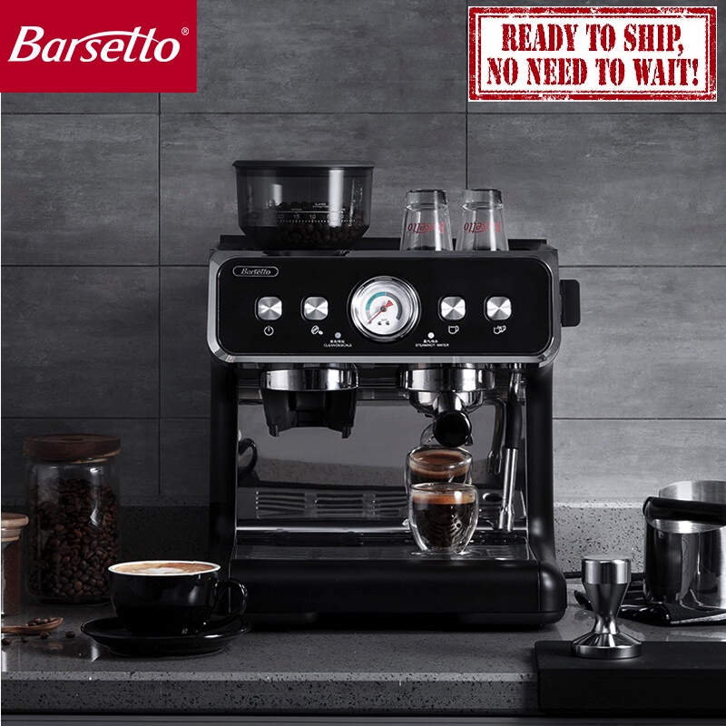 Barsetto (1 Year Warranty) BAE02 Dual Boiler Espresso Machine Grinder Electric Commercial 20Bar ...