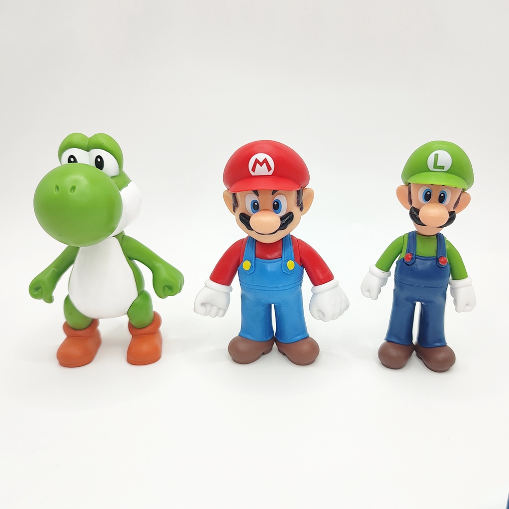 3pcs/set 10cm Super Mario Action Figures Luigi Yoshi Model Toy Head And ...