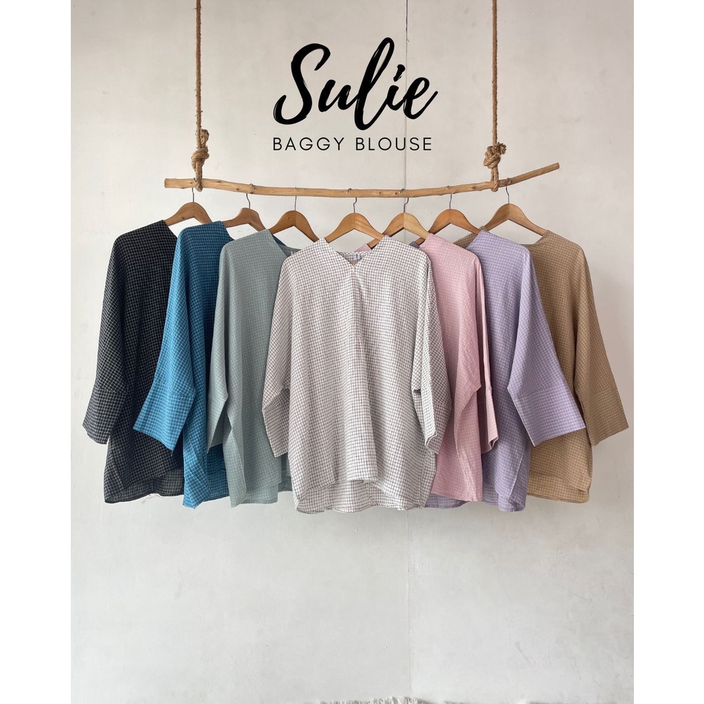 Sulie Checkered Cotton Blouse (Top ONLY) | Shopee Malaysia
