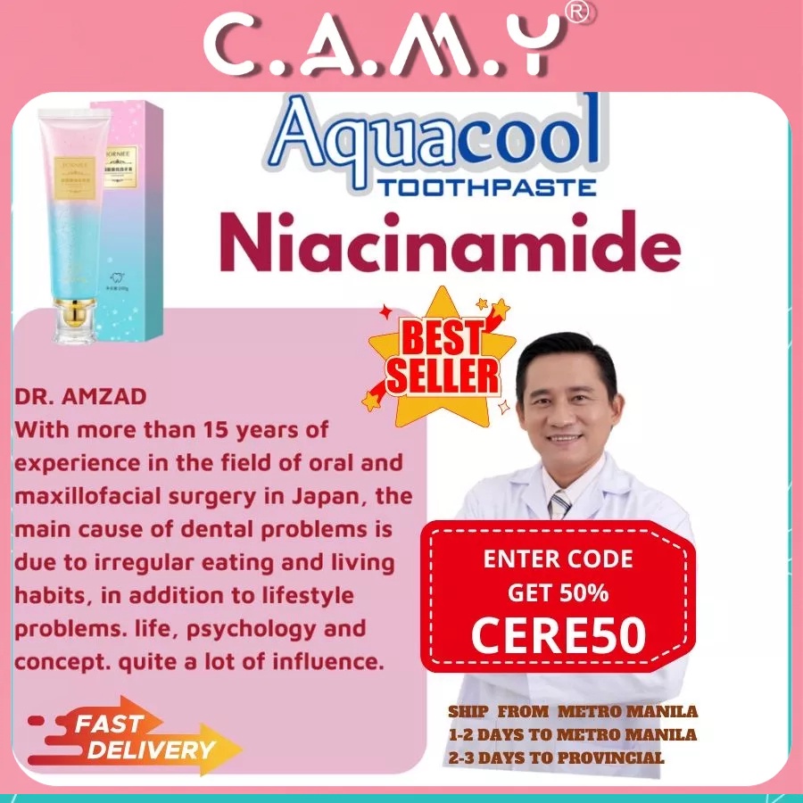Niacinamide Toothpaste Aquacool Whitening Toothpaste Fresh Teeth Tooth ...