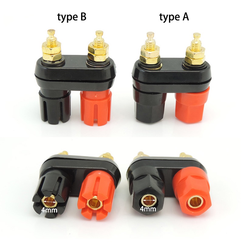 Dual 4mm Banana Plugs Couple Terminals Plug Jack Socket Binding Post ...