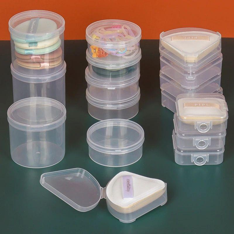 Portable Puff Containers Organizer Transparent Puffs Drying Box Beauty ...