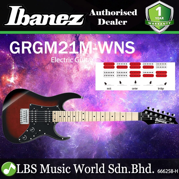 Ibanez GRGM21M 6 String Basswood Body Electric Guitar - Walnut Sunburst ...