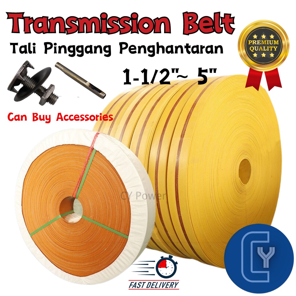 Flat Transmission Belt 1-1/2’’ ~ 5’’ Belt Width Tali Pinggang ...