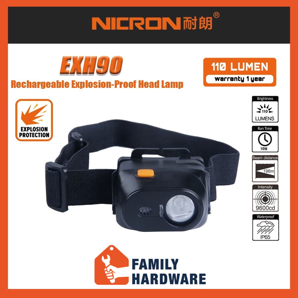 NICRON EXH90 Rechargeable Explosion-proof LED Head Lamp / Flashlight ...