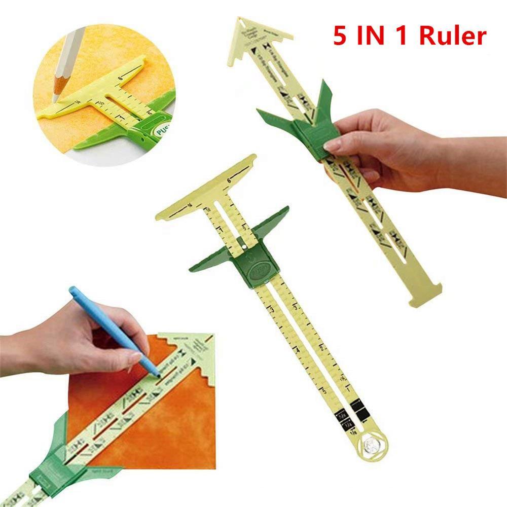 Multifunctional 5 in 1 slide ruler, sewing accessories, patchwork tools ...