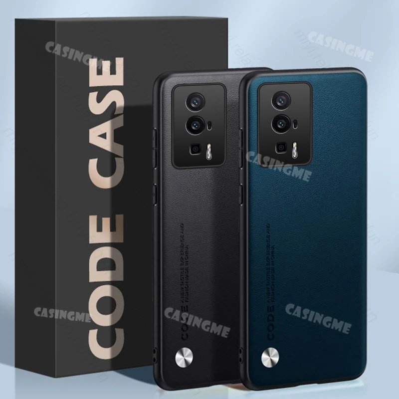 Xiaomi Poco F5 Pro 2023 Luxury Plain Skin Leather Back Cover For Xiaomi ...