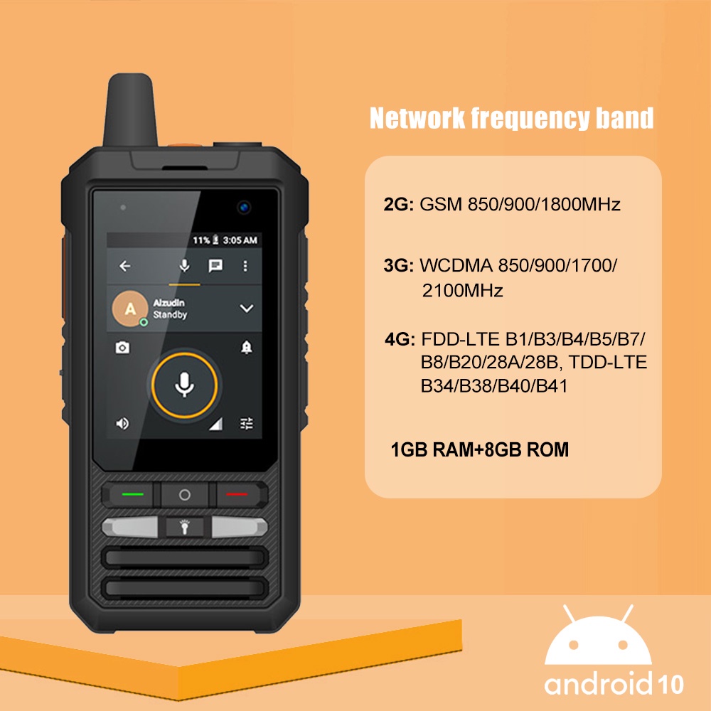 UNIWA F80S 4G Network Radio Android 10 LTE/WCDMA/GSM WIFI Mobile Phone Work With Real-ptt Zello ...