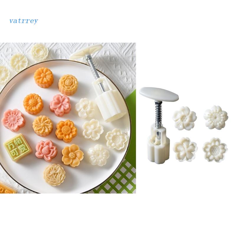 VA Flower Fruit Shaped Plastic DIY Dim Sum Cake Molds DIY Mooncake ...