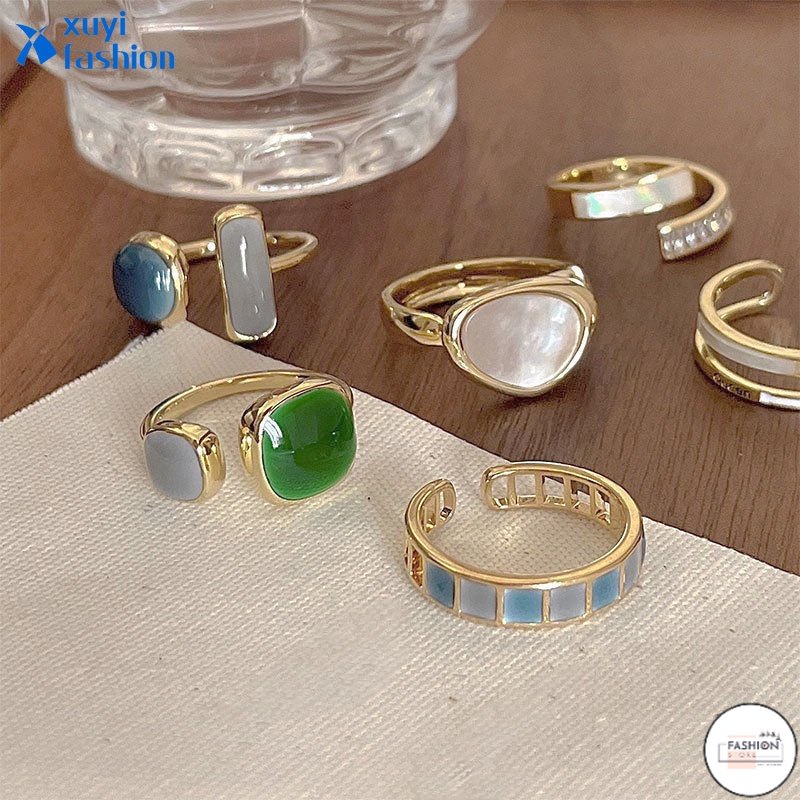 LF Dodder Retro Oil Dripping Ring Adjustable Opening Gold Rings for ...