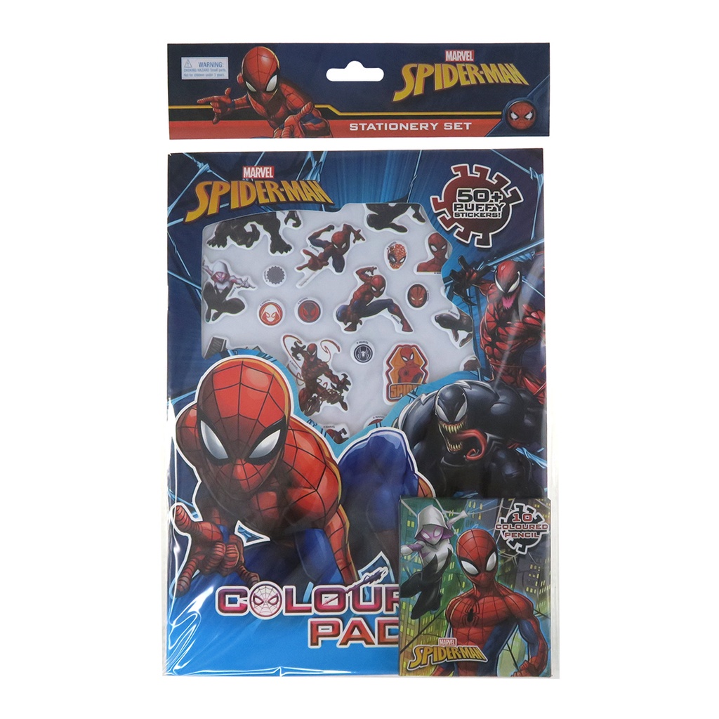 Spiderman Colouring Pad With Puffy Sticker In Set | Shopee Malaysia