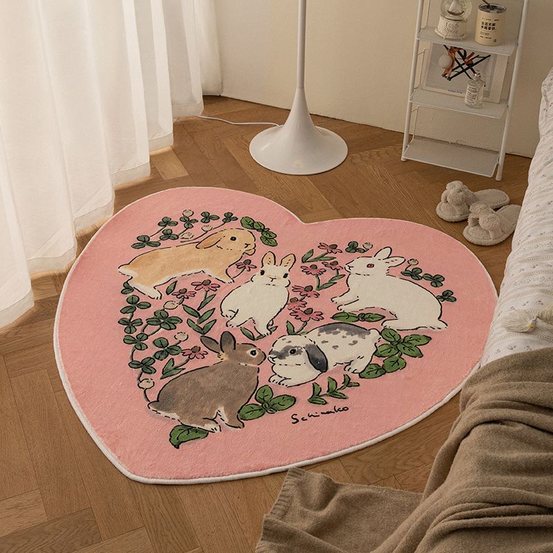 French Living Room Coffee Table Carpet Round Cute Rabbit Bedside Carpet ...