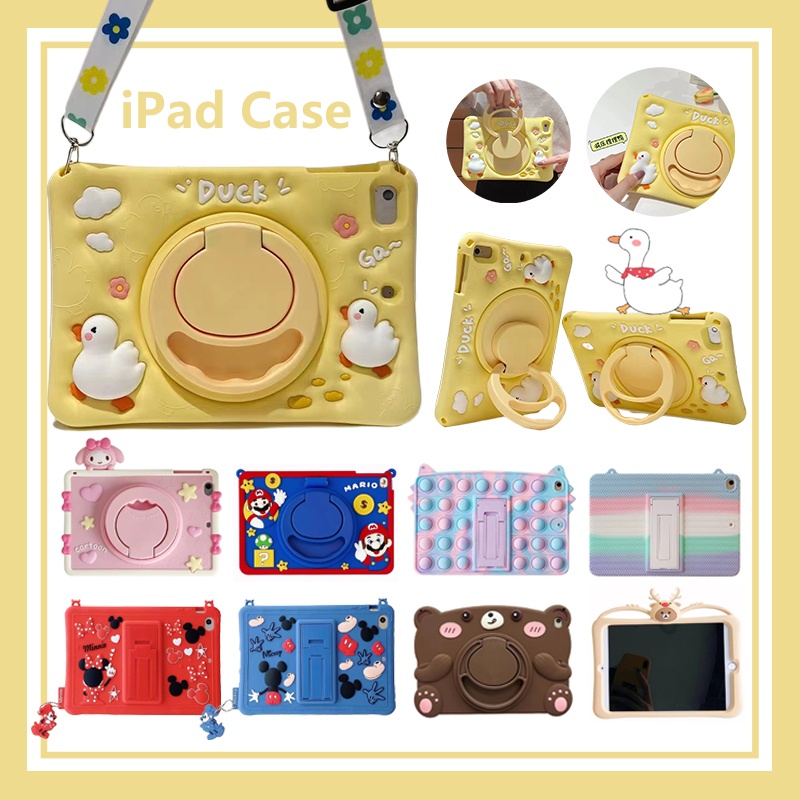 Cute IPad 10th 9th 8th 7th 6th Gen Case with Pen Slot for Kids Cartoon ...