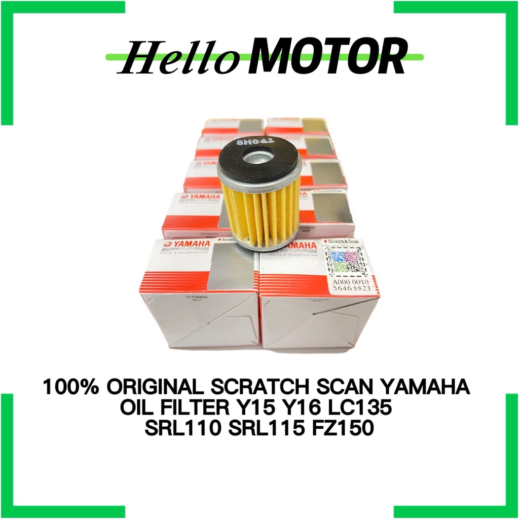 100% HLY YAMAHA OIL FILTER SCRATCH & SCAN Y15 V1 V2 Y16 LC135 4S 5S V1 ...