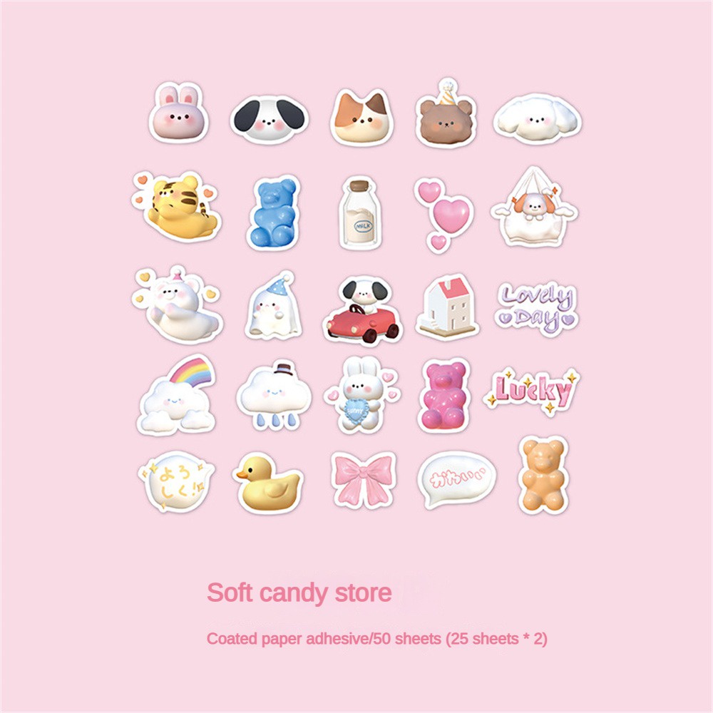 50pcs Sanrio Sticker Gift Box Cute Cartoon Kuromi Cinnamoroll Hello ...