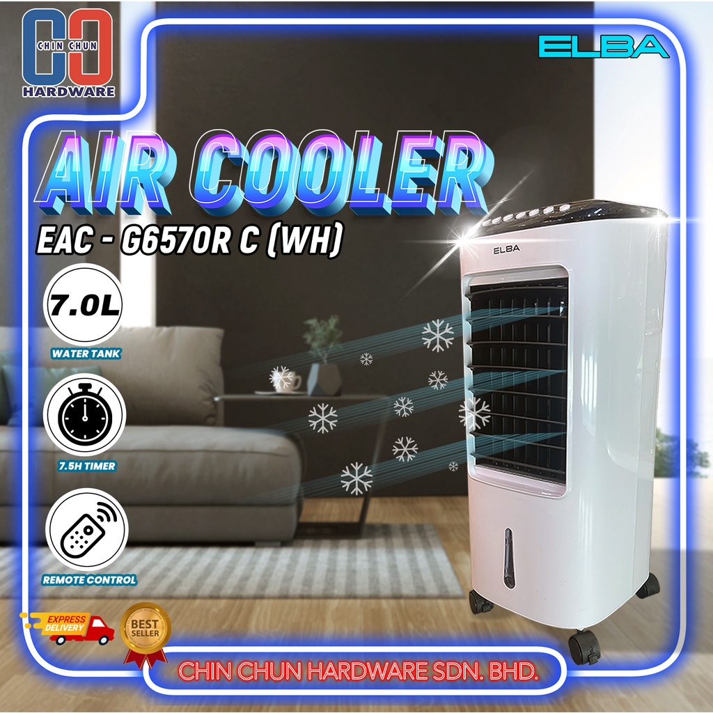 ELBA EAC-G6570RC (WHITE) AIR COOLER/3 WIND MODE/REMOTE CONTROLLER/7 ...