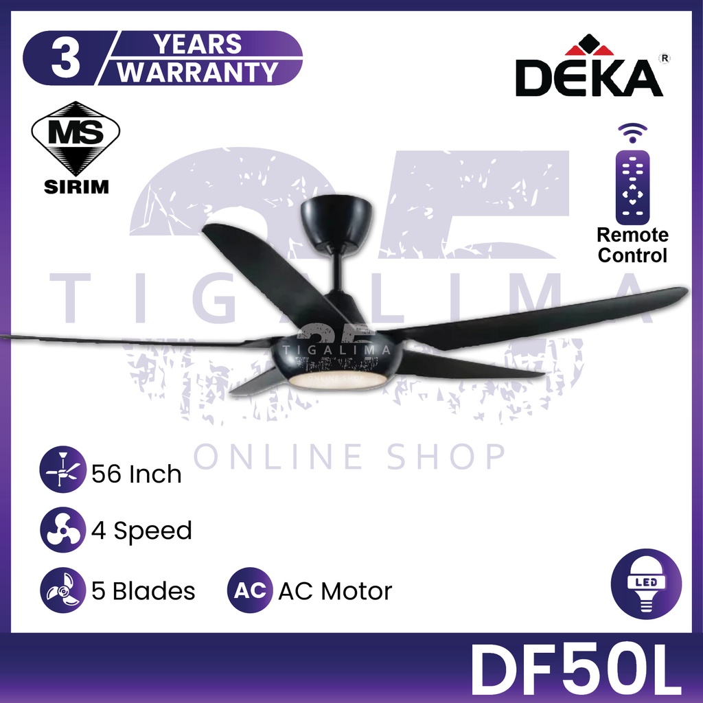 DEKA DF50LED KRONOS F5DC 56Inch 5 Blades AC Motor with Remote Control ...