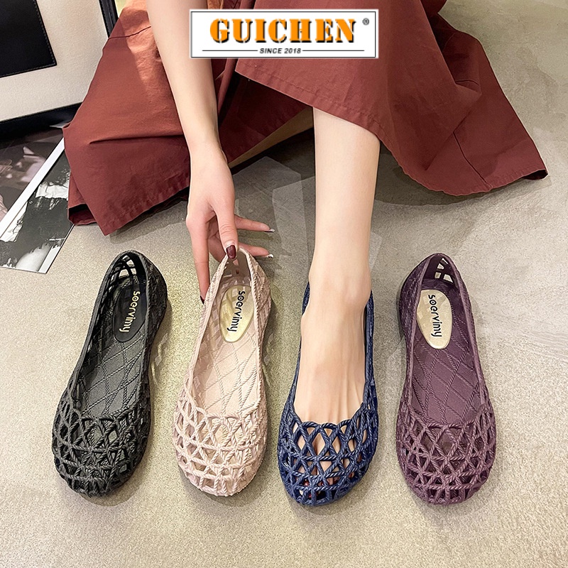 Summer Plus Size Korean Women Hollow Flat Bottom Breathable Soft Bottom ...