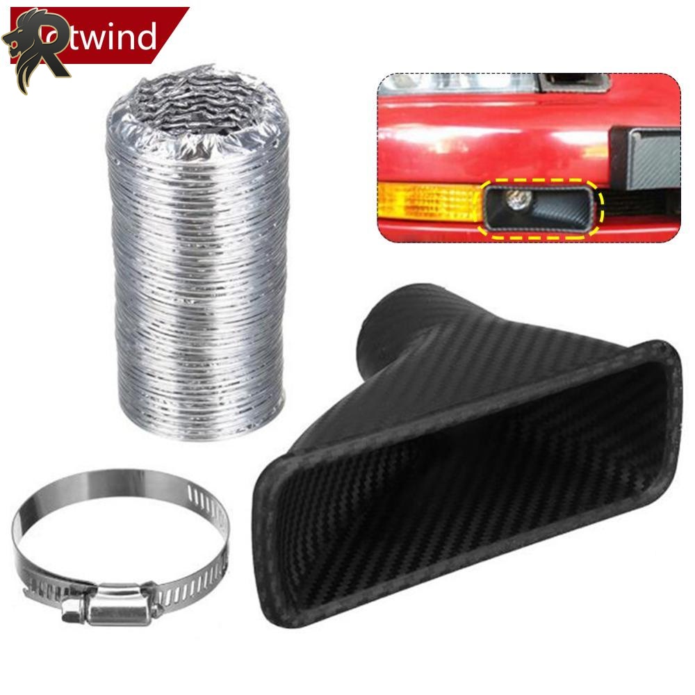 RL Universal Car Front Bumper Turbo Air Intake Pipe Carbon Fiber Look ...