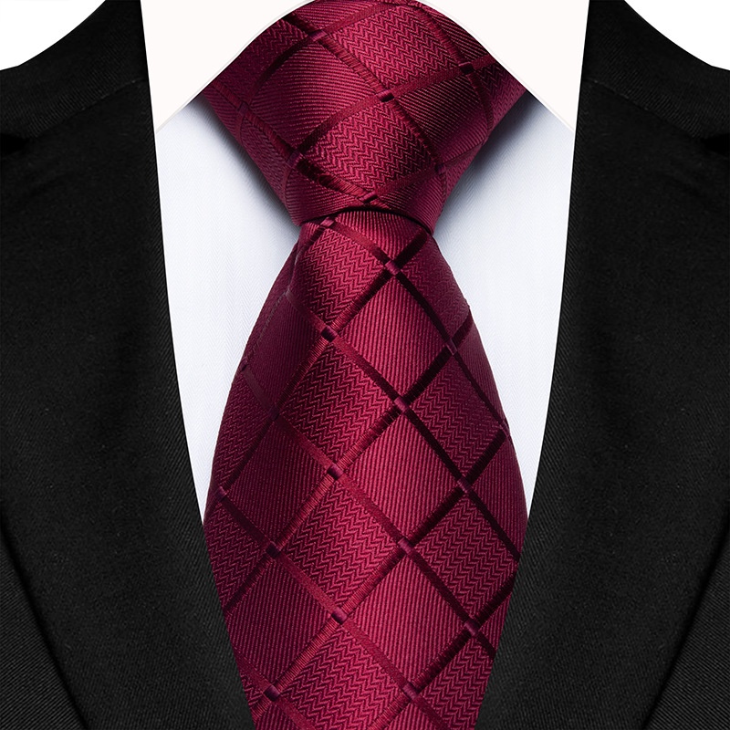 EFAN Luxury Neckties Solid Red Gray Pink Blue Navy Paisley Men's 8cm ...