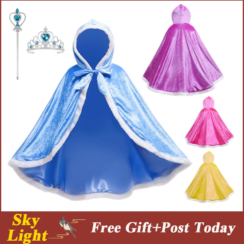 Disney Princess Costume For Baby Girl Snow White Cloak Forzen Elsa Cape ...