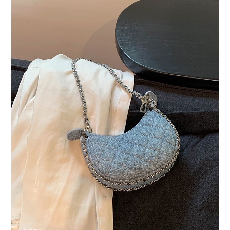 Rhombus Chain Bag Denim Bag Women 2023 New Style Fashion Female Bag Shoulder Bag Messenger Bag