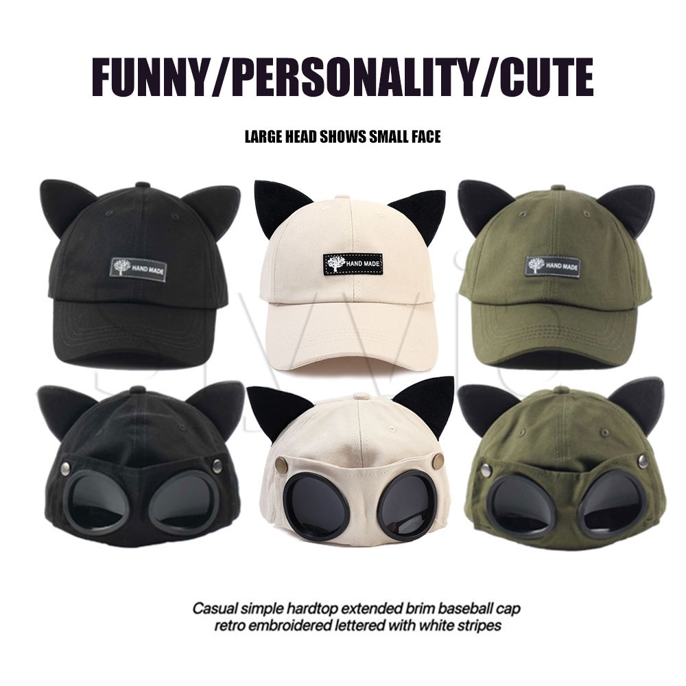 Street Personality Hip Hop Hat Glasses pilot baseball cap Unisex Style ...