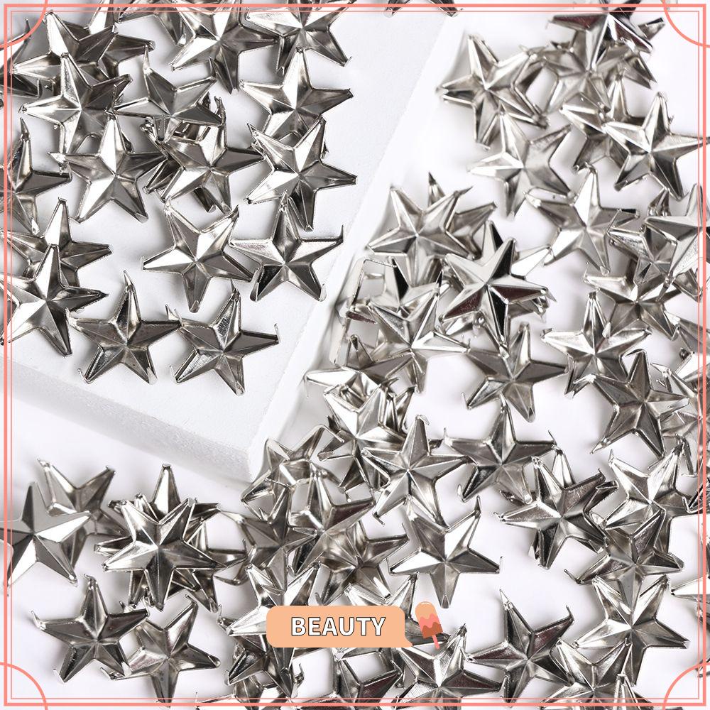 BEAUTY 100pcs|15mm Metal Studs Spikes Garment Leather Craft Star Rivets ...