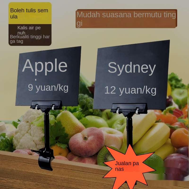 A6 Erasable Plastic Price Tag Supermarket Fresh Fruit Vegetable Display ...