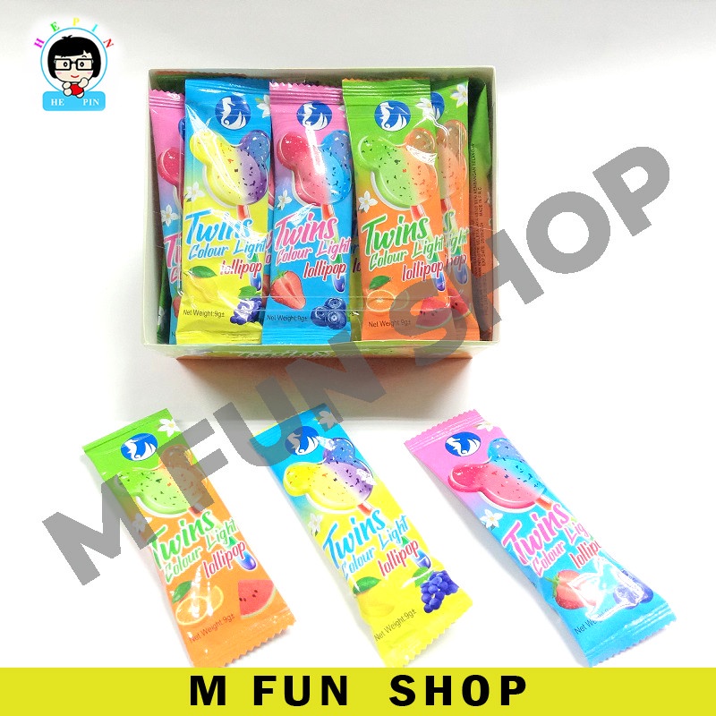 *Halal* 30Pcs Mickey Mouse Twins Colour Light Lollipop One Fruit Flavor ...