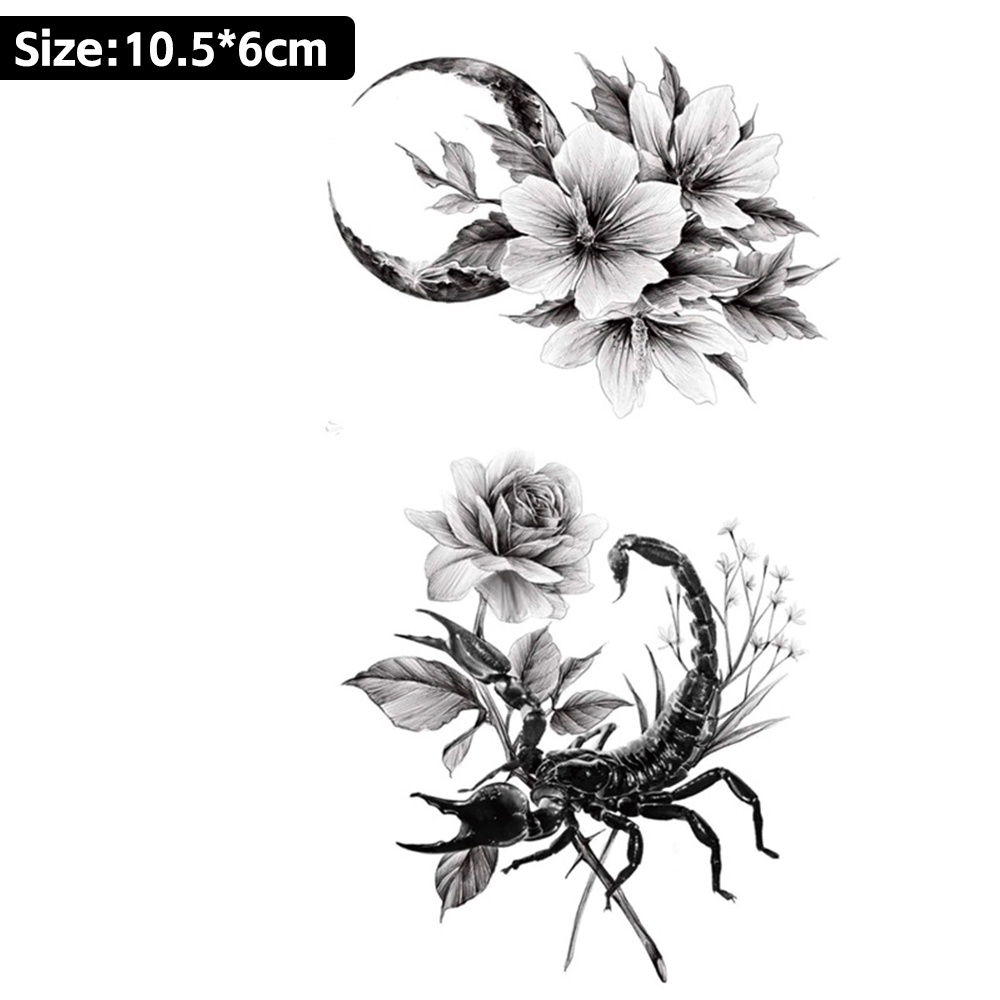 Dark Black Fake Tattoo Sticker - Realistic Body Art Tatoo - For Chest ...