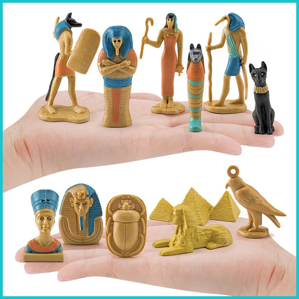 Egyptian Figurines Set Ancient Egypt Ornaments Model Features Sphinx ...