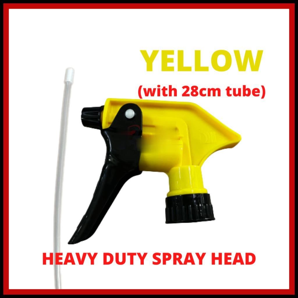 YELLOW HEAVY DUTY Trigger Spray Head Bottle Sprayer 28mm Tube Tinted ...